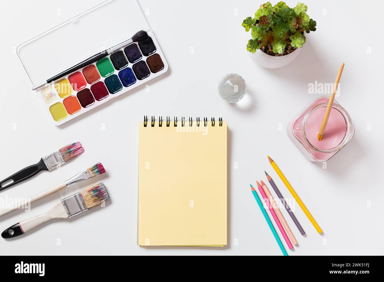 Artistic sketch book with empty space or copy space, artistic work ...