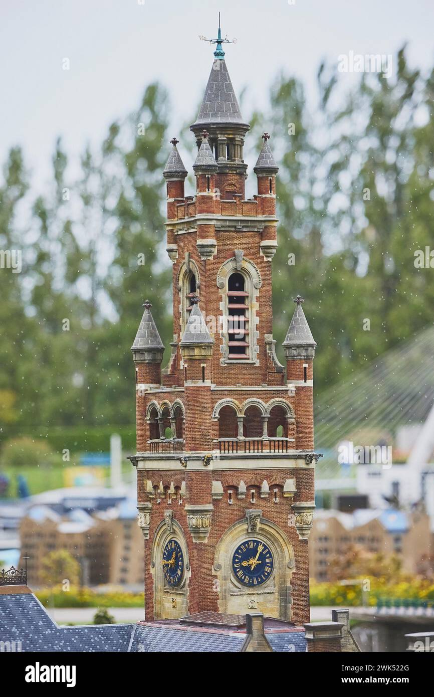 Small clock tower in a miniature city in the Netherlands Stock Photo ...