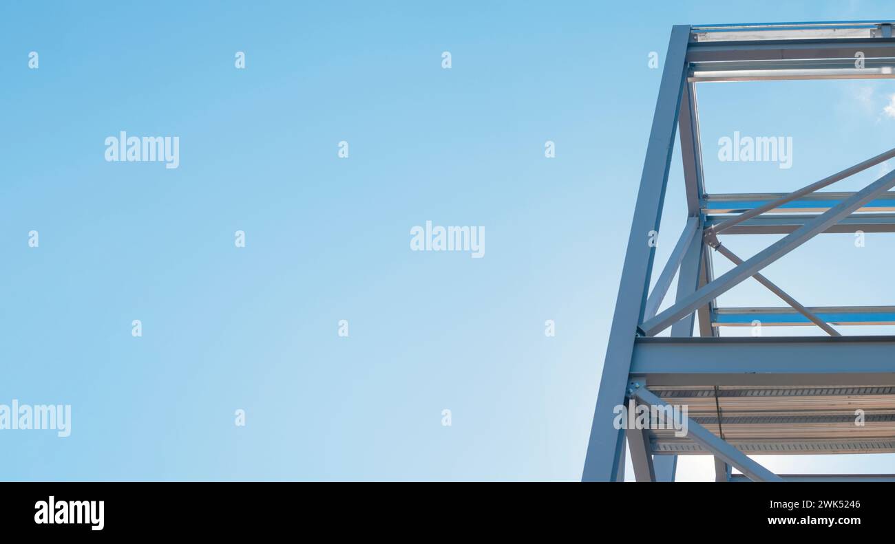 Steel frame commercial building under construction Stock Photo - Alamy