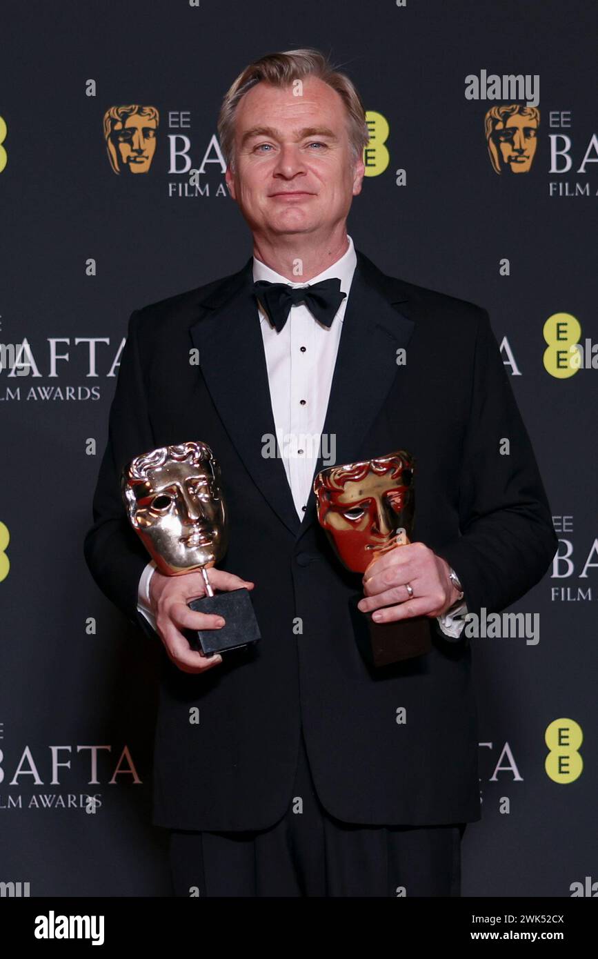 Director Christopher Nolan, winner of the best film award and director award for 'Oppenheimer ...