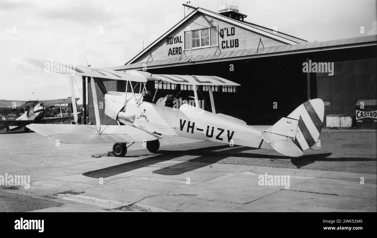 VH-UZV, a De Havilland Australia DH-82A Tiger Moth, outside the Royal ...