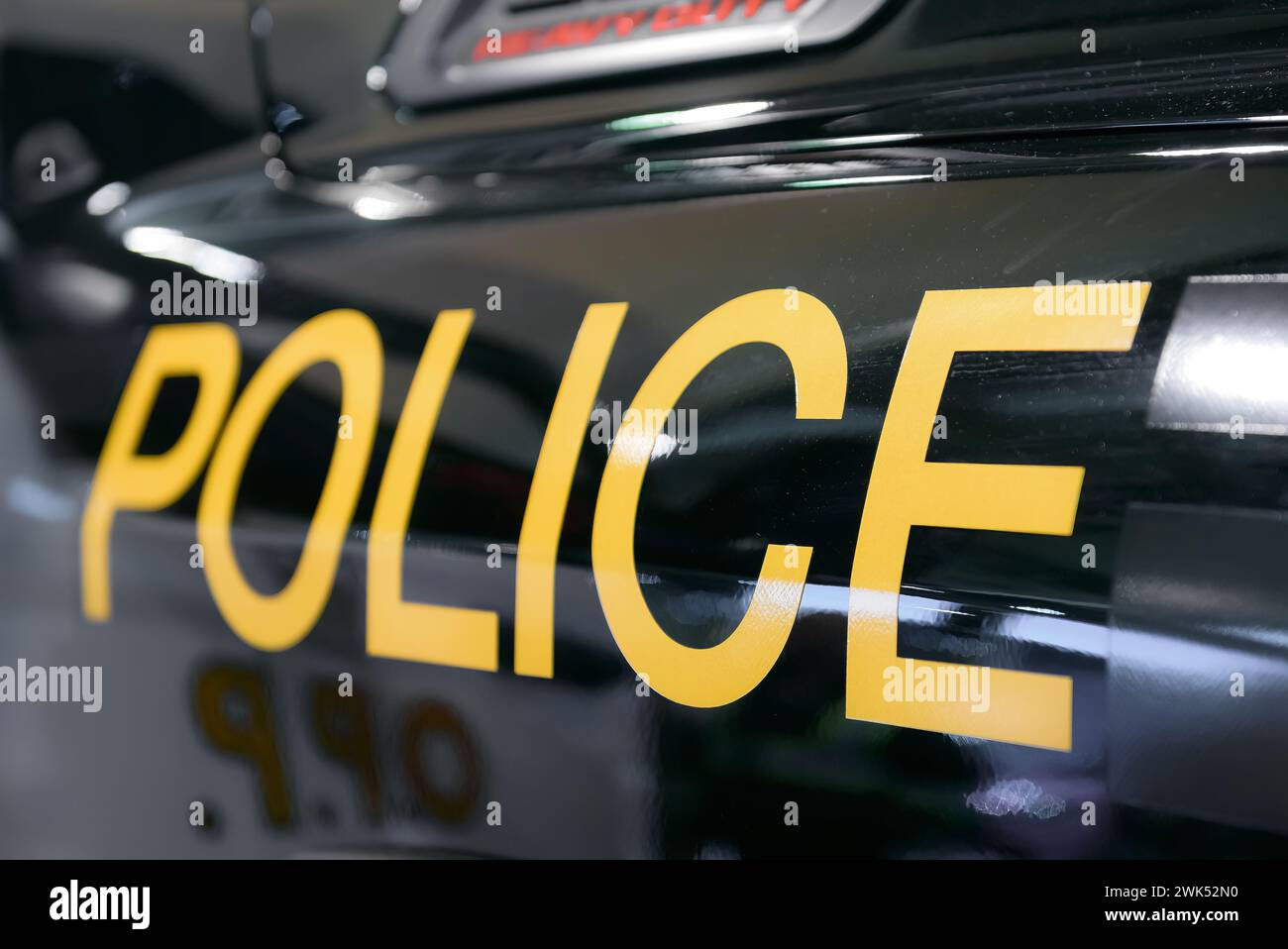 The word Police painted in the new electric cars designed for the ...