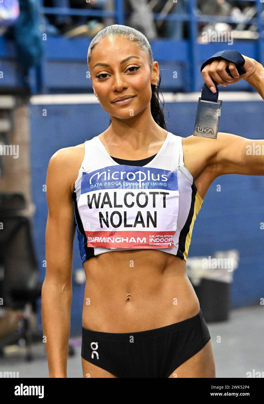 Birmingham, UK. 18th Feb, 2024. WALCOTT NOLAN Revee after finishing 2nd ...