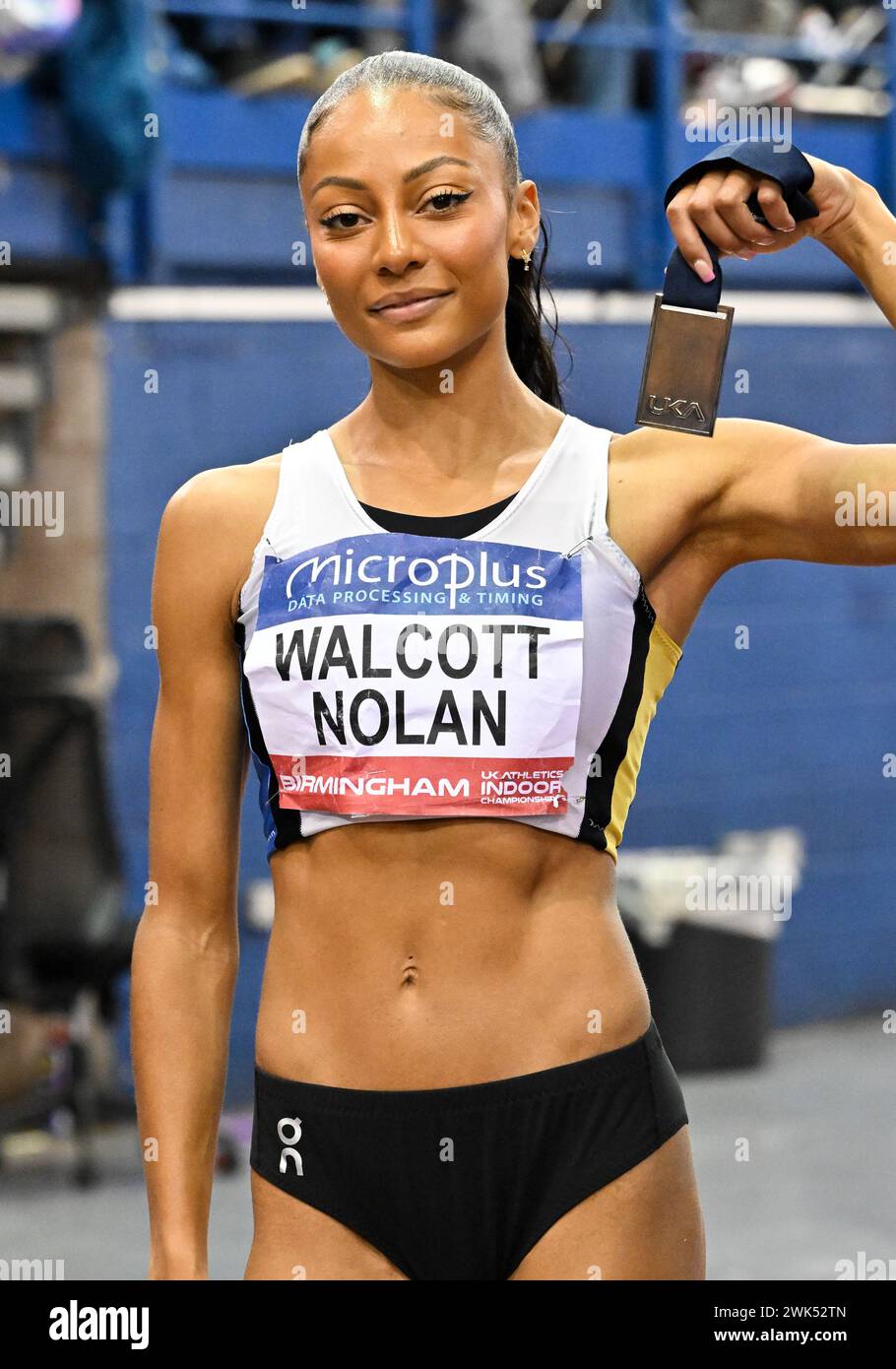 Birmingham, UK. 18th Feb, 2024. WALCOTT NOLAN Revee after finishing 2nd ...