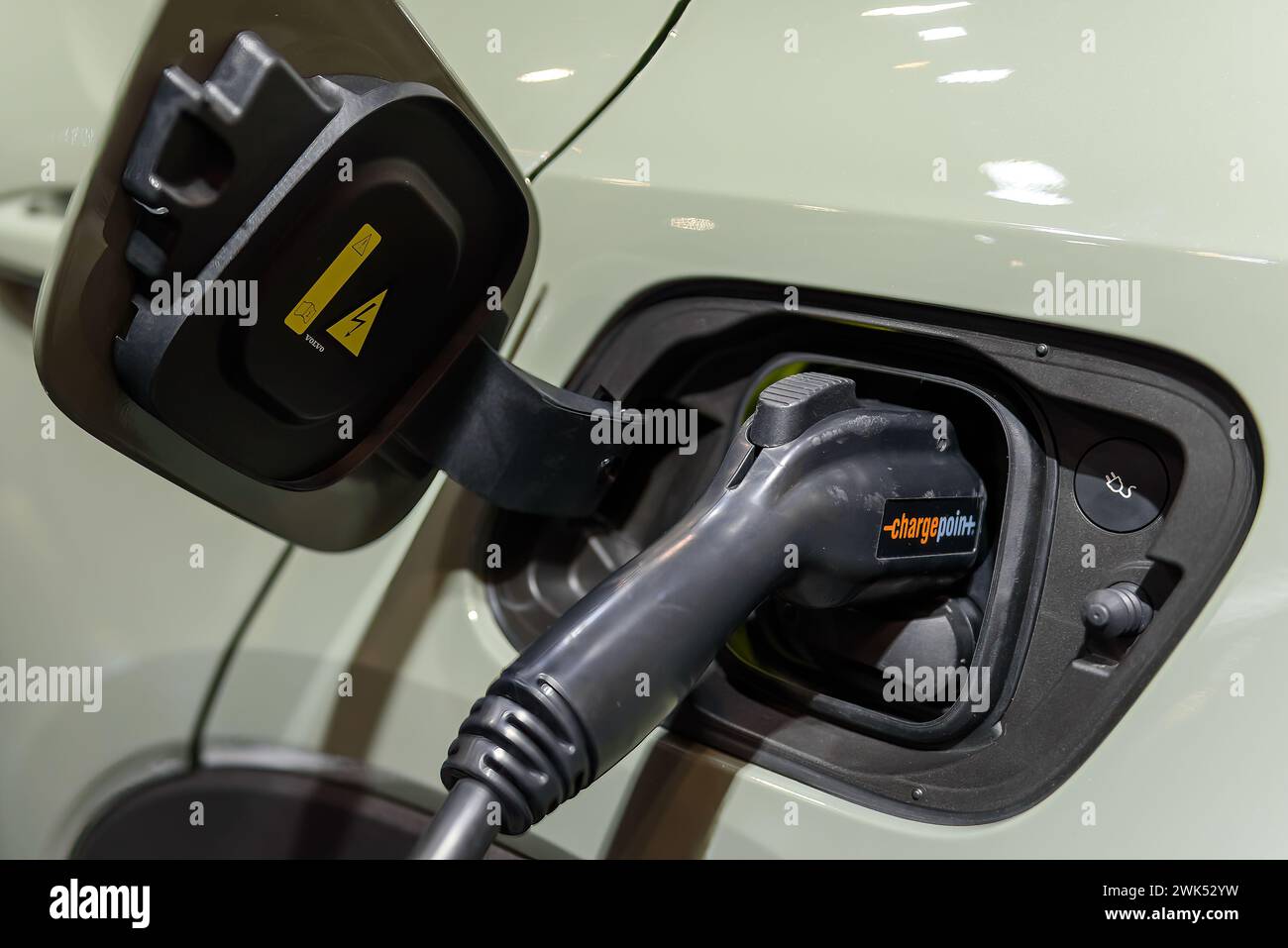 Chargepoint electric charger plugged to an EV car Stock Photo - Alamy