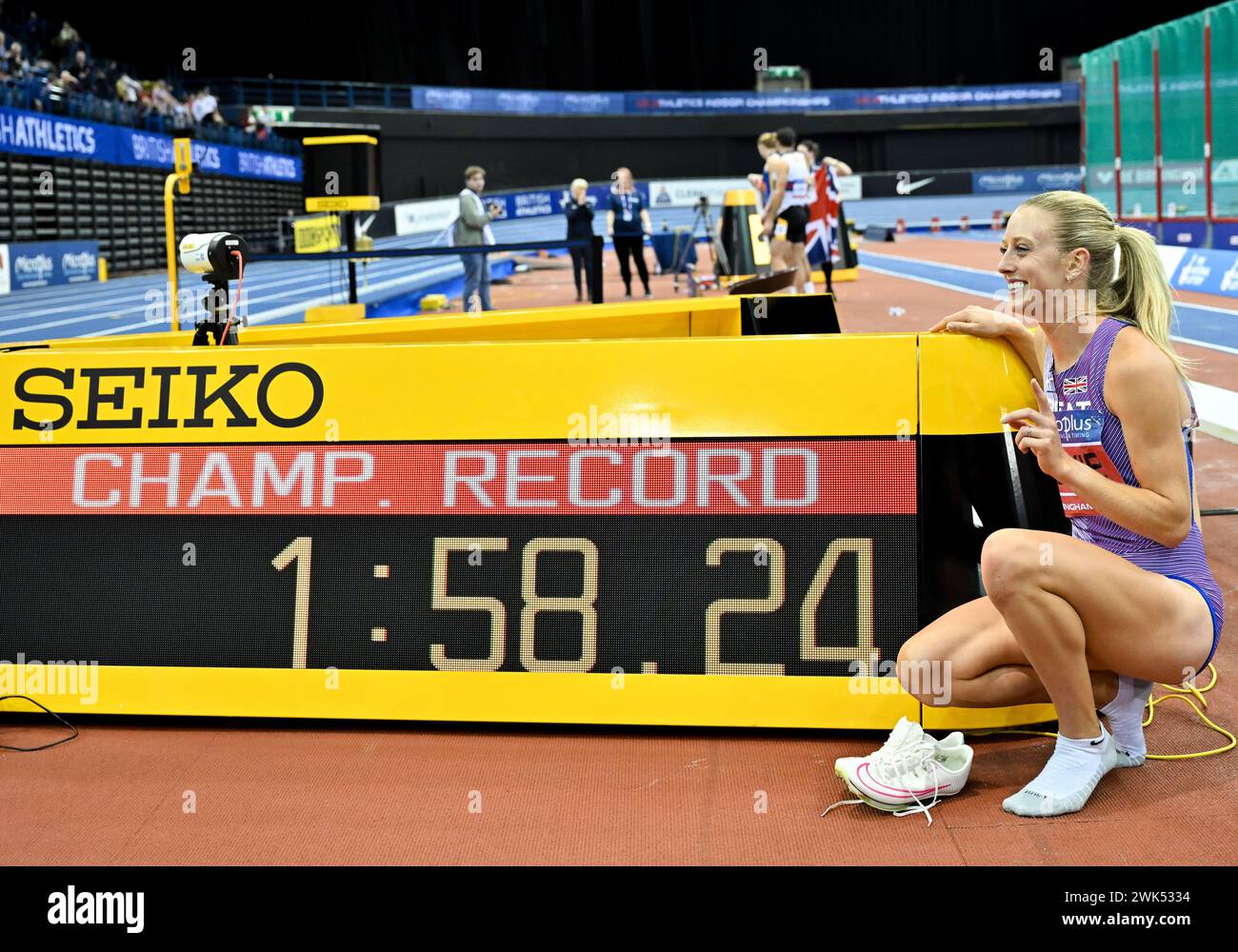 Birmingham, UK. 18th Feb, 2024. REEKIE Jemma wins the Womens 800m and ...