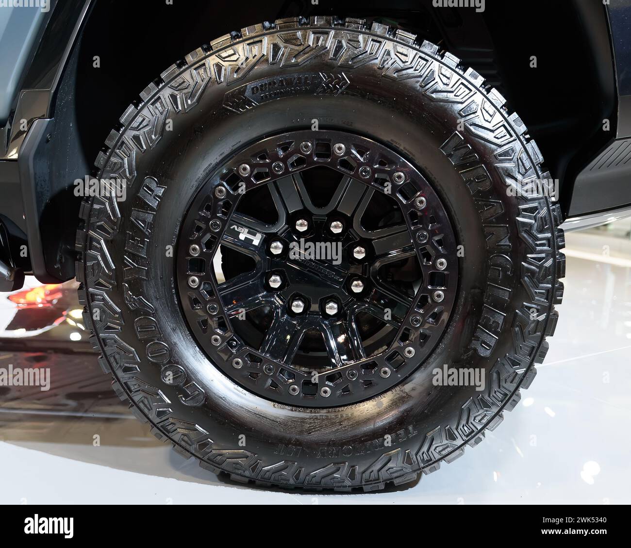 Wheel and rim in a new Hummer EV vehicle Stock Photo - Alamy