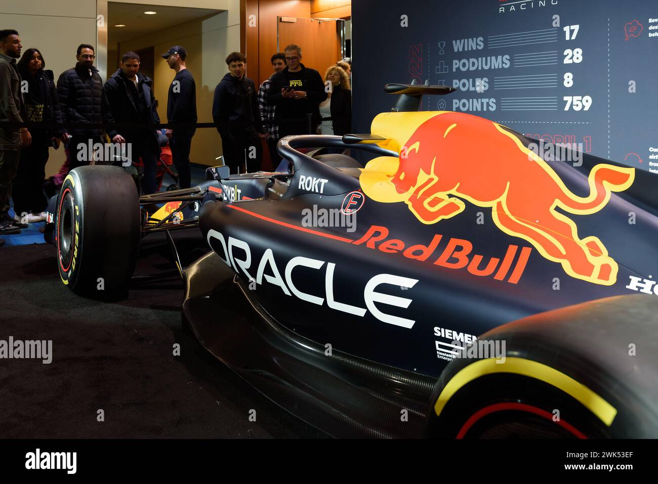 Racing car with advertisement for Red Bull energy drink Stock Photo - Alamy