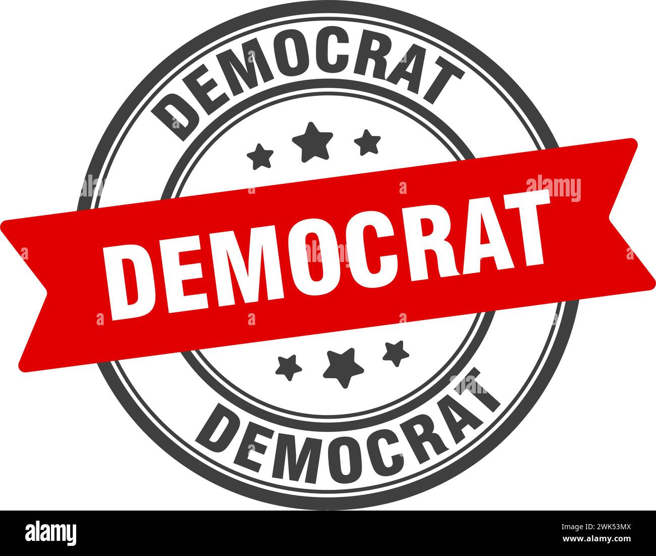 democrat stamp. democrat round sign. label on transparent background ...
