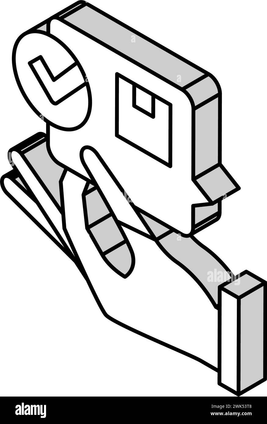 order delivered accepted review isometric icon vector illustration ...