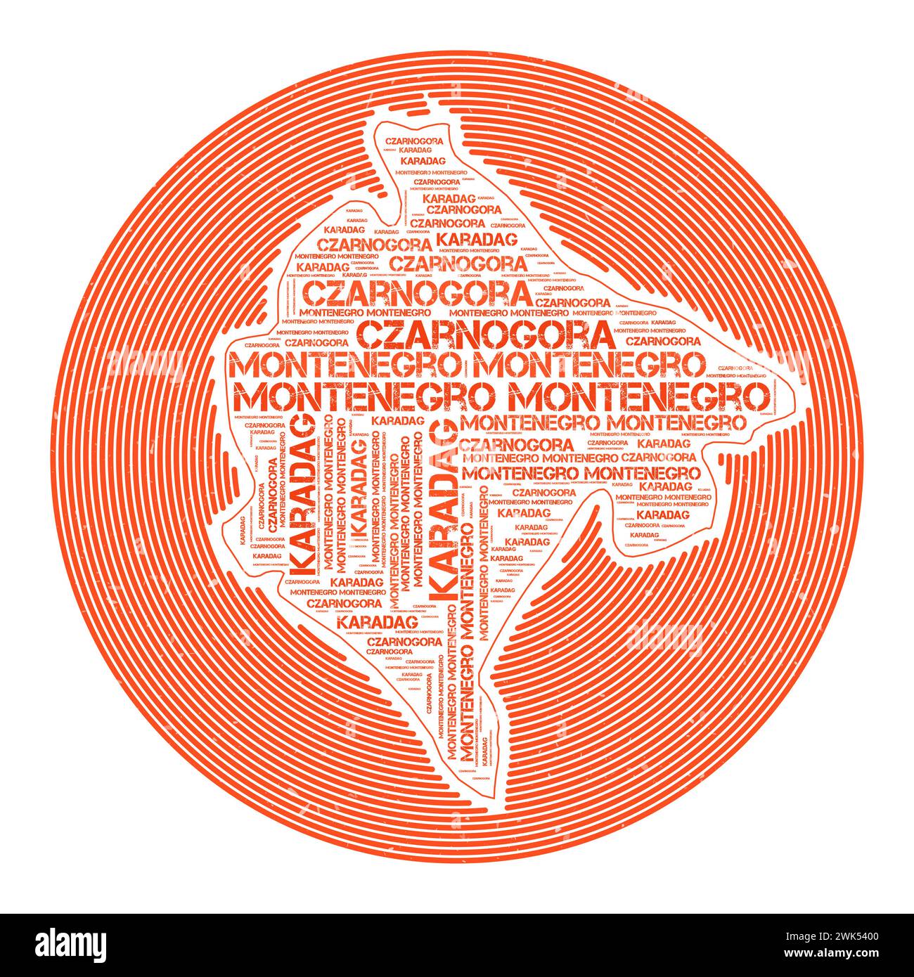 Montenegro vector image. Country round logo design. Montenegro poster ...