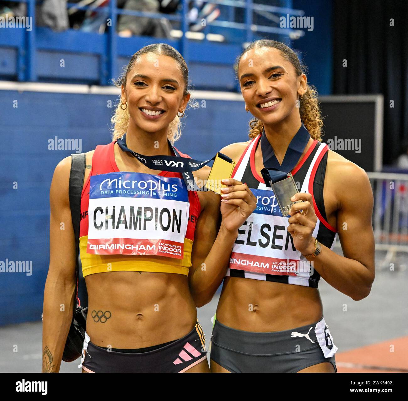 Birmingham, UK. 18th Feb, 2024. NIELSEN Laviai (L) wins the Womens 400m ...