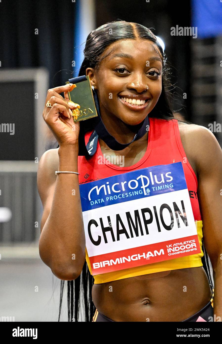 Birmingham, UK. 18th Feb, 2024. PIPI Ama after winning the Womens 200m ...