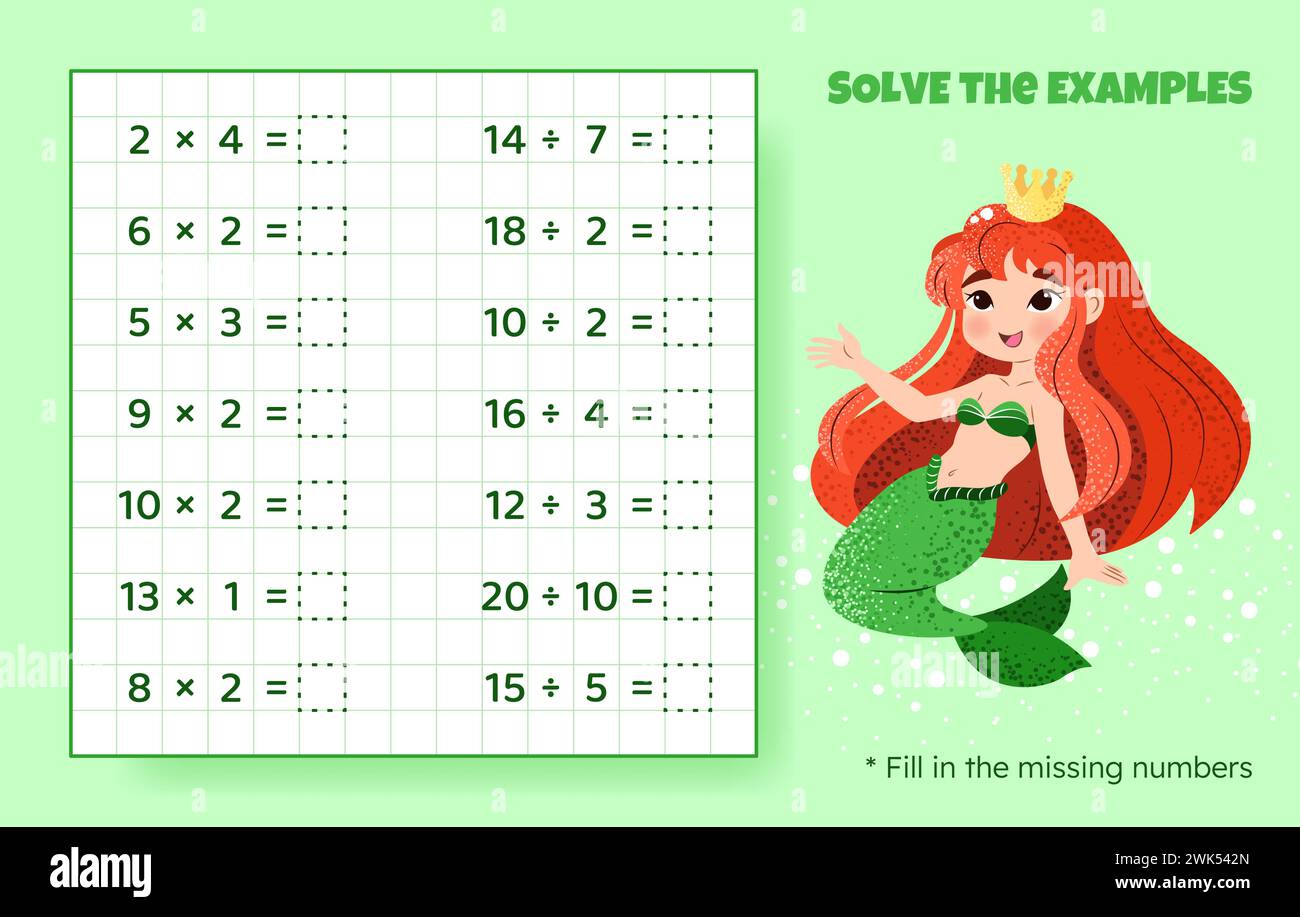 Mermaid numbers Stock Vector Images - Alamy