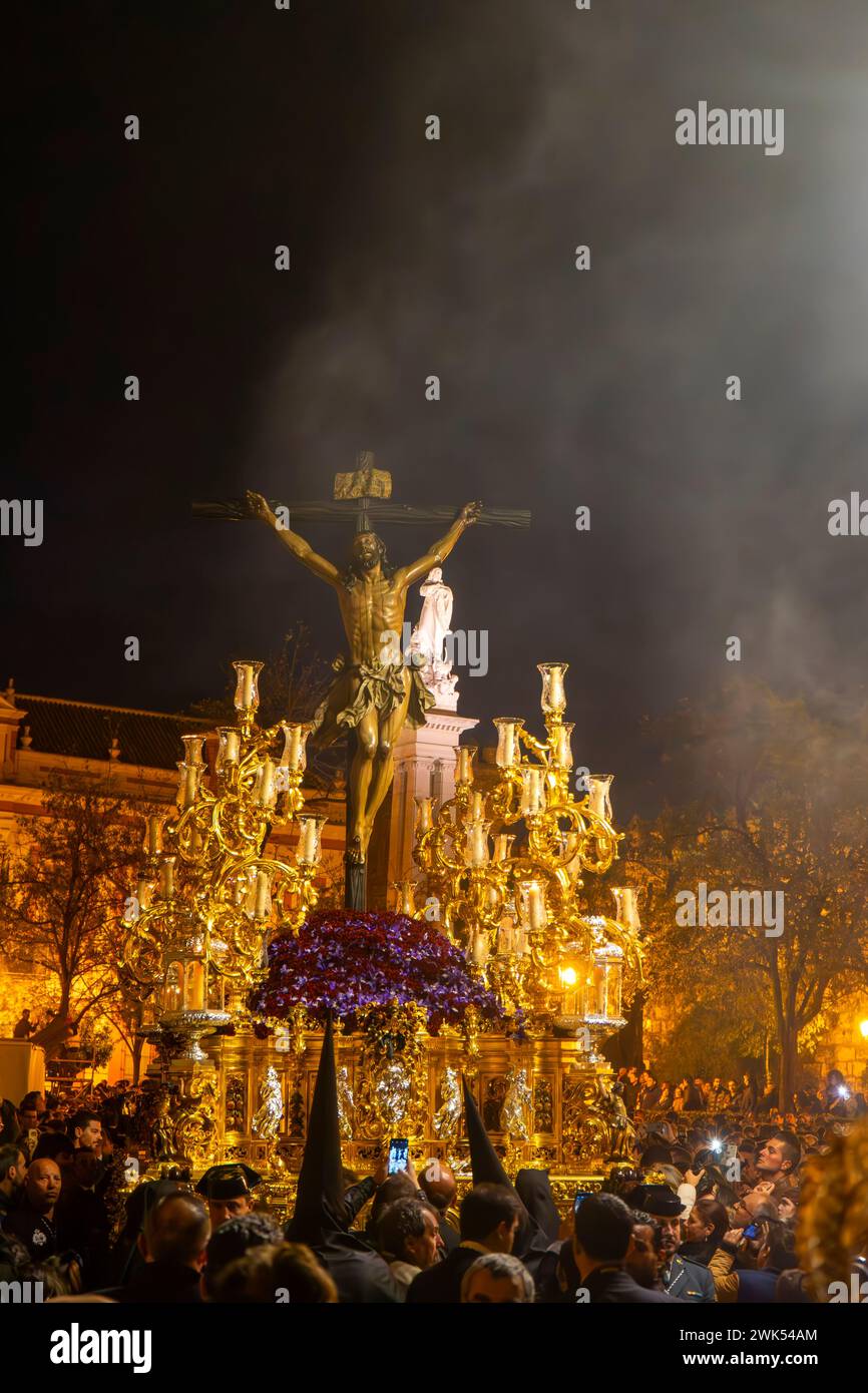 Jesus expiring on the cross, holy week in Seville, Brotherhood of El ...