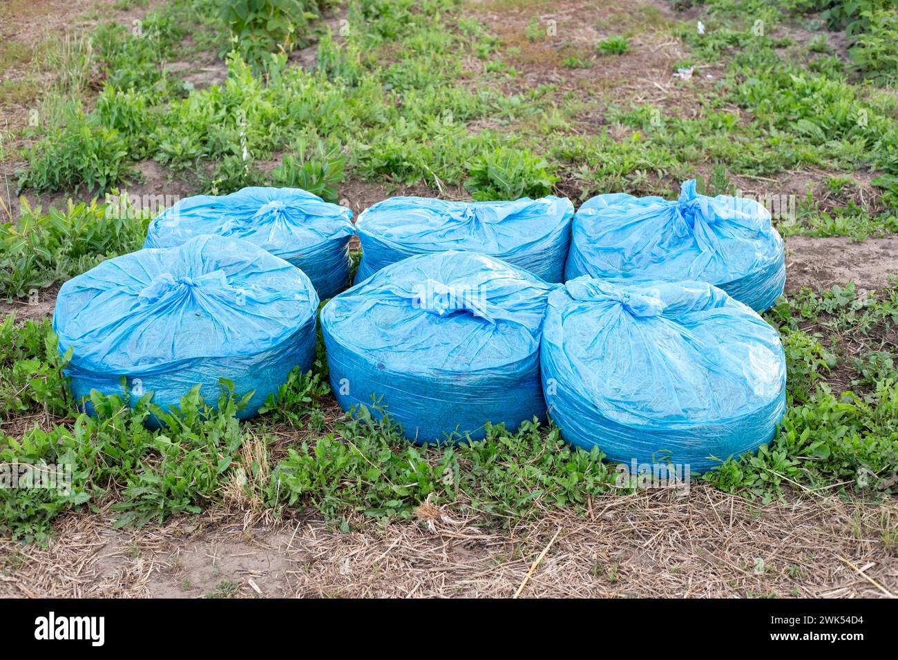 large bags of natural fertilizer for the farm. Nutrition and ...