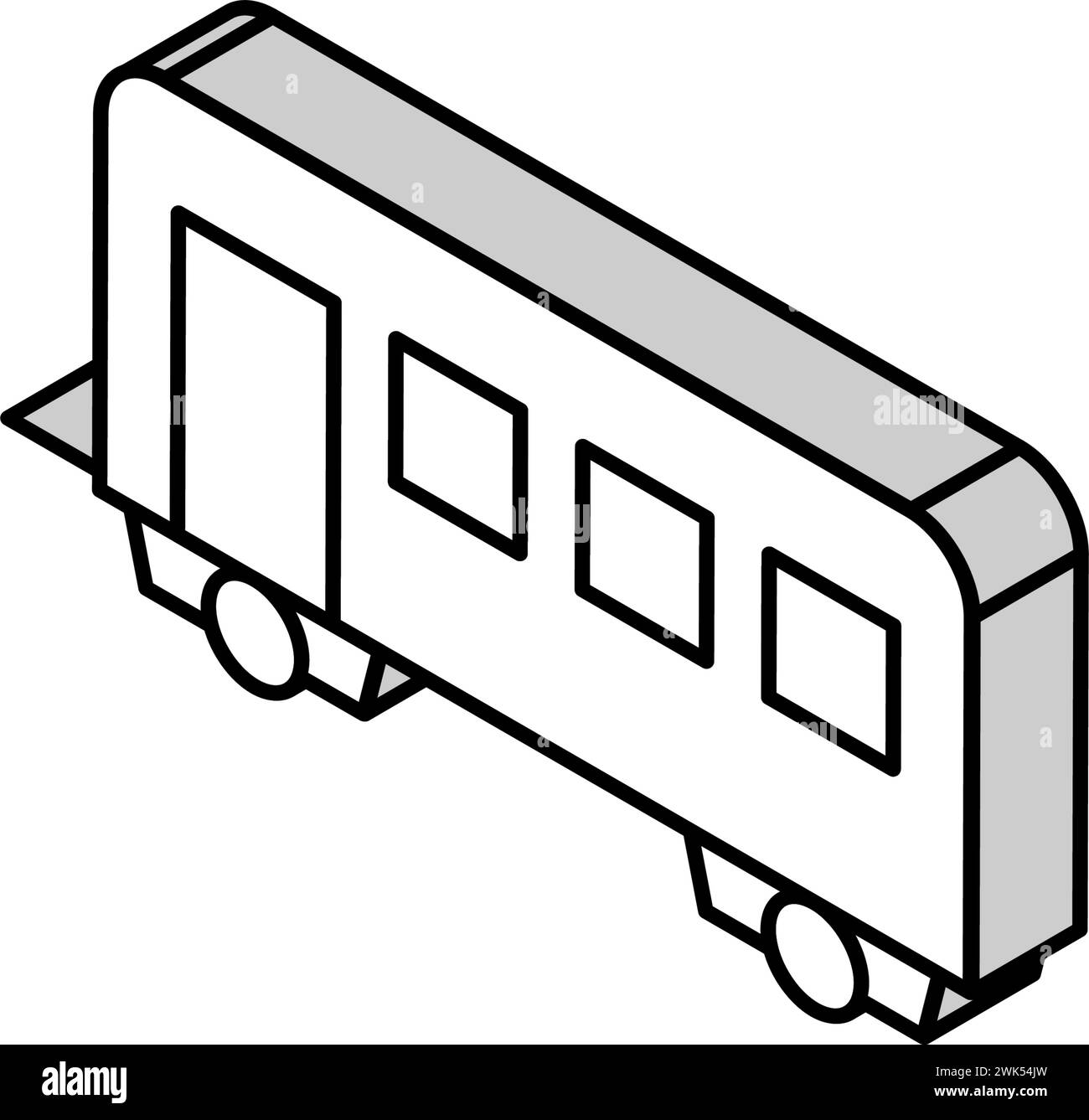 passengers transportation trailer isometric icon vector illustration ...