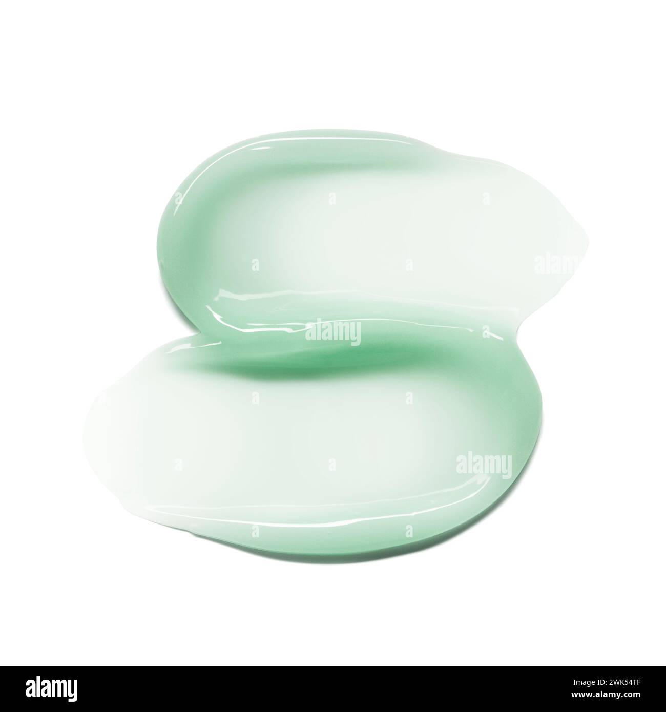 Green moisturizer gel texture stroke composition isolated on white ...