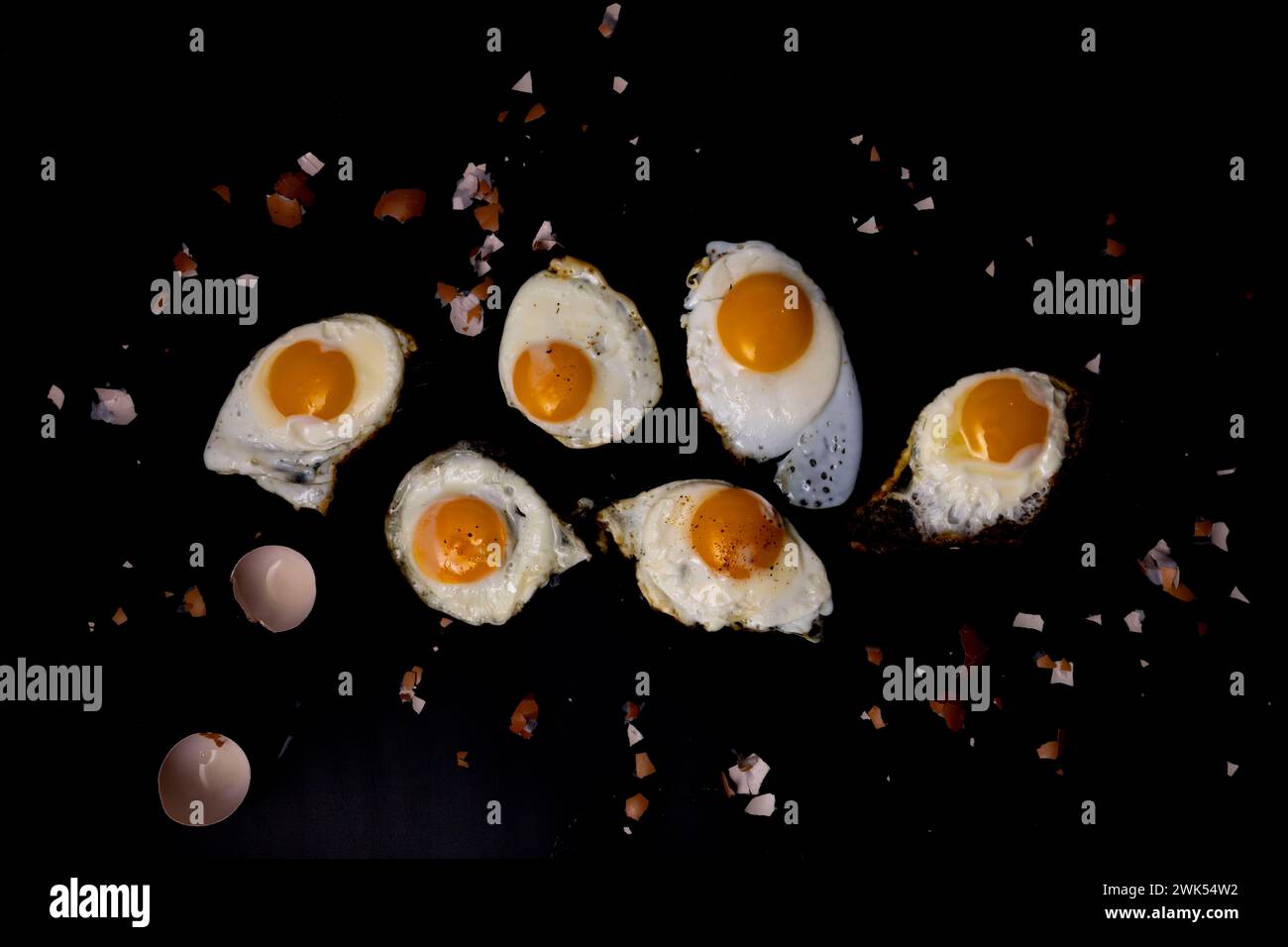 Fried egg broken shells hi-res stock photography and images - Alamy