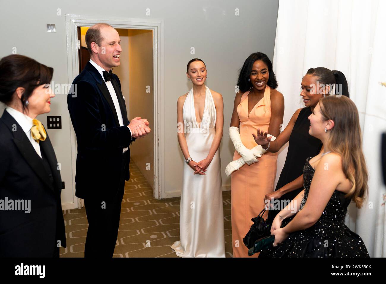 The Prince of Wales meets EE Rising Stars Phoebe Dynevor, Ayo Edebiri ...
