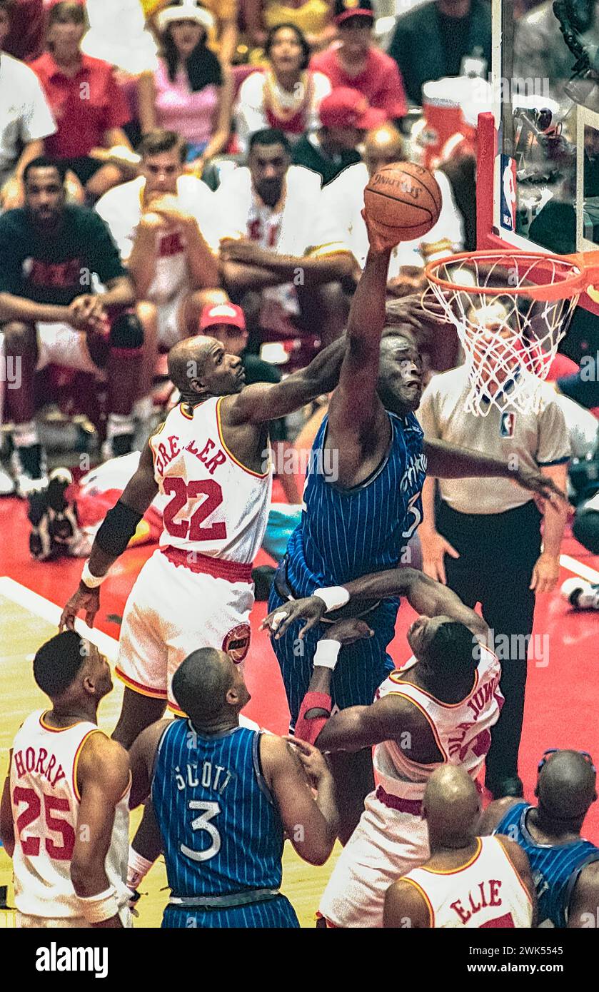 Shaquille O'Neal, Orlando Magic, 1995 NBA Finals Game 4 Stock Photo - Alamy