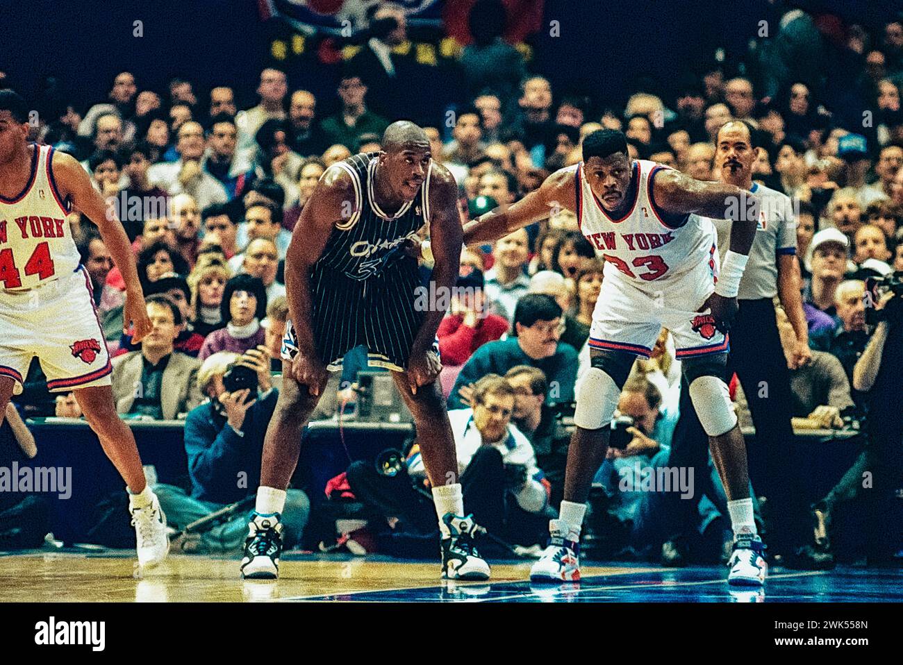 Shaquille O'Neal, Orlando Magic, Patrick Ewing NY Knicks 1992 Stock ...