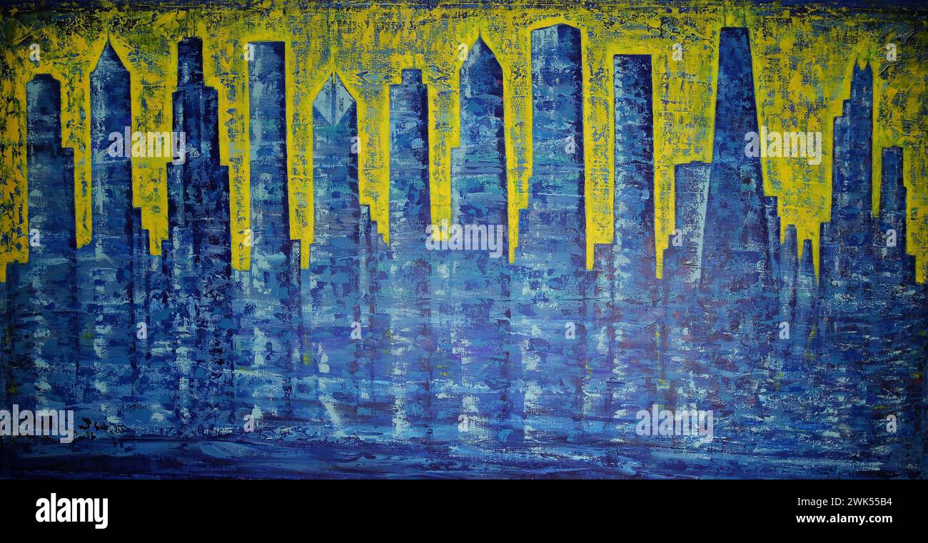 Chicago City Comb - abstract art painting Stock Photo - Alamy
