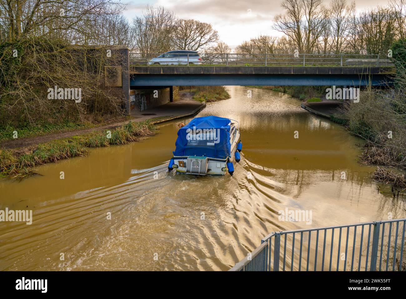 Boat on the Chelmar and Blackwater navigation near Beeleigh Lock Stock ...