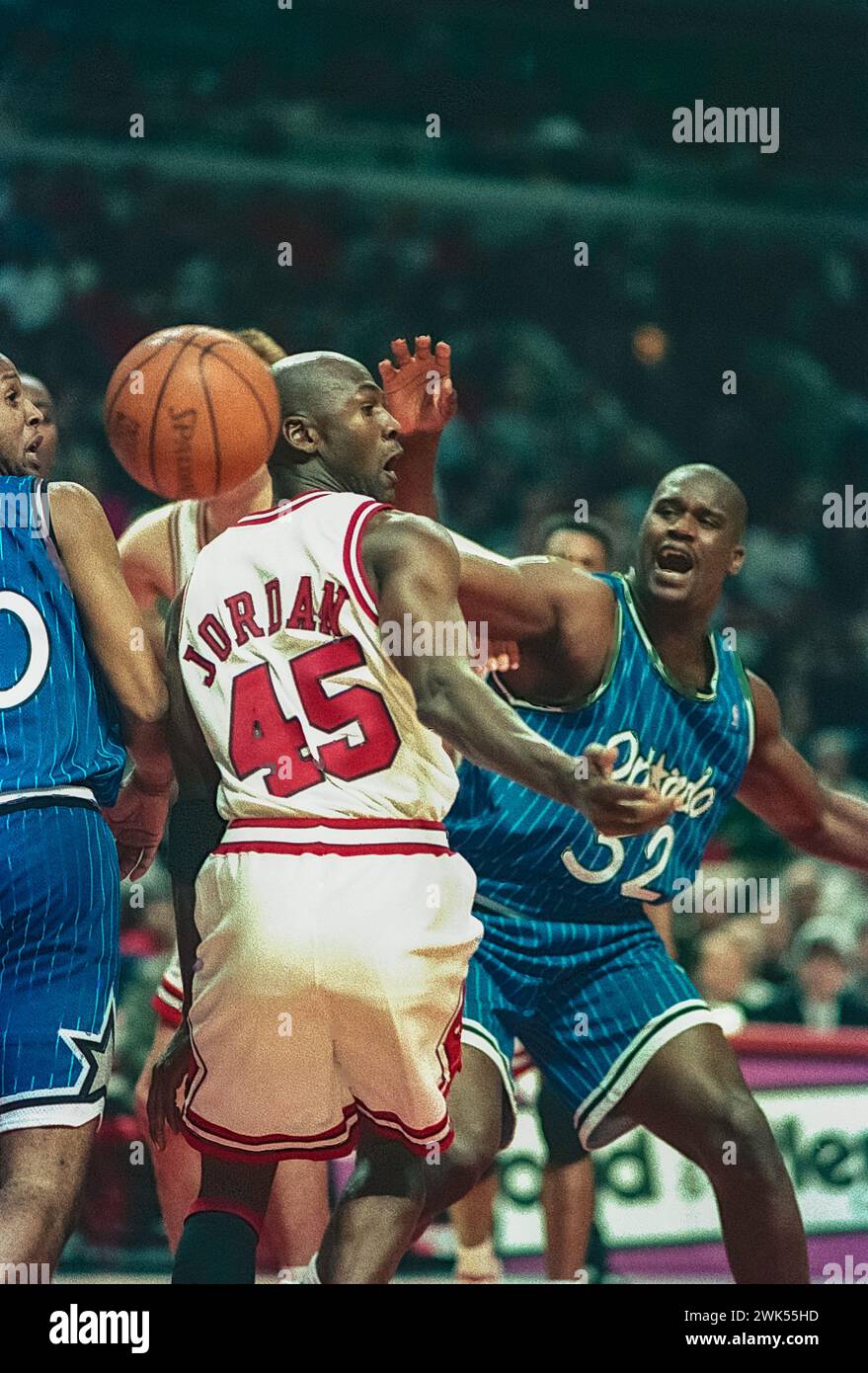 Shaquille O'Neal, Orlando Magic, Michael Jordan, Chicago Bulls 1995 ...