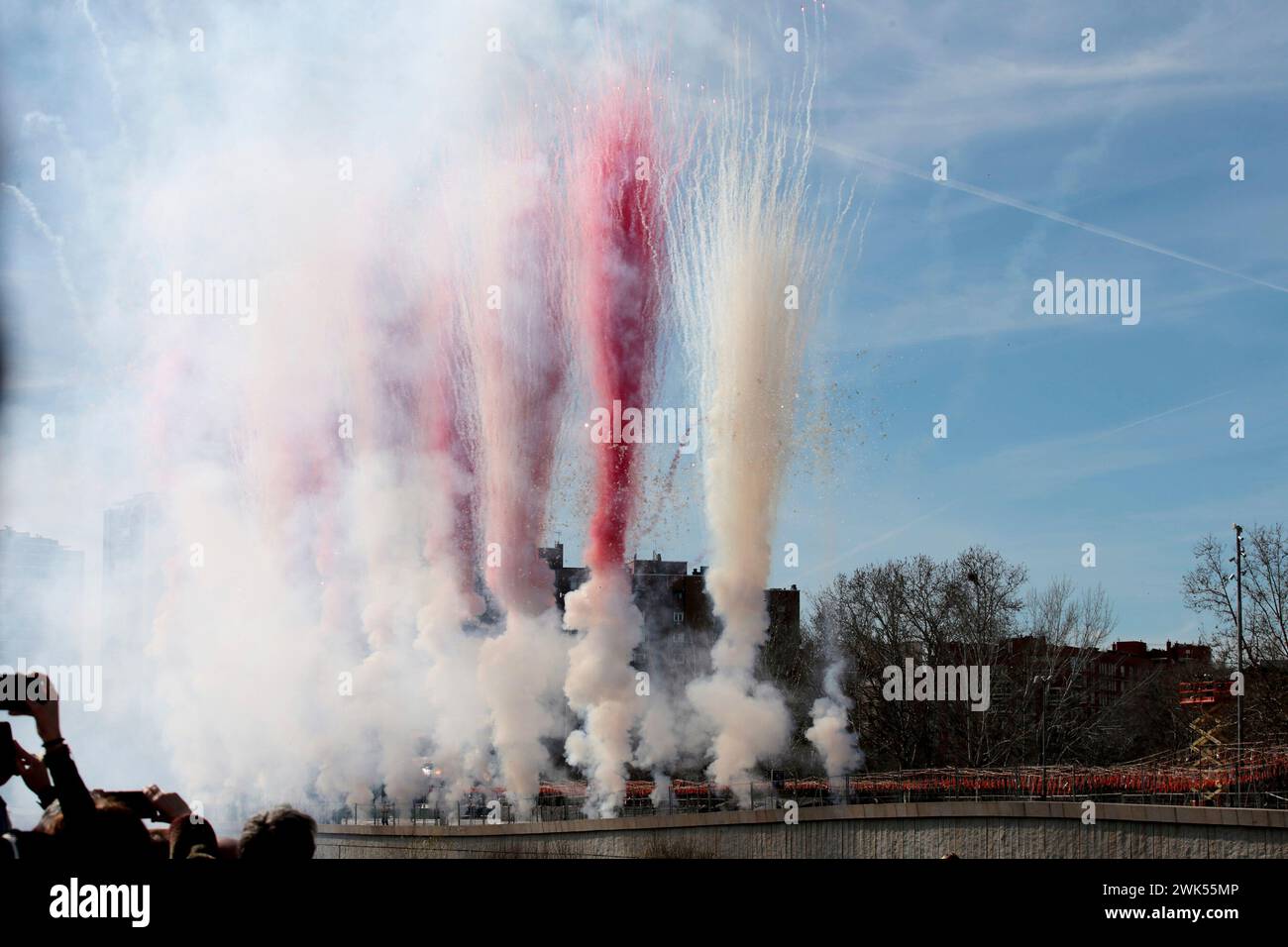 Madrid Spain; 02/18/2024.- Mascleta in Madrid (Valencia Fireworks ...