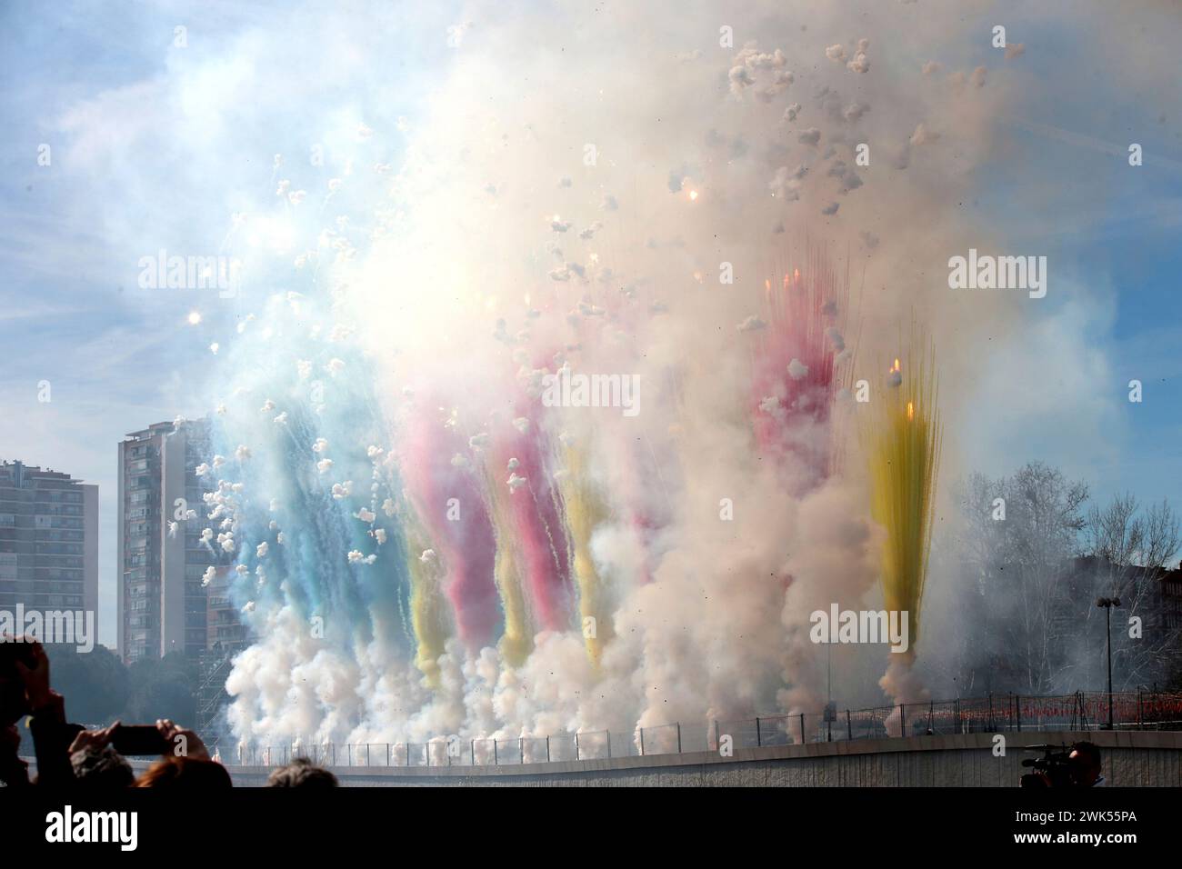 Madrid Spain; 02/18/2024.- Mascleta in Madrid (Valencia Fireworks ...