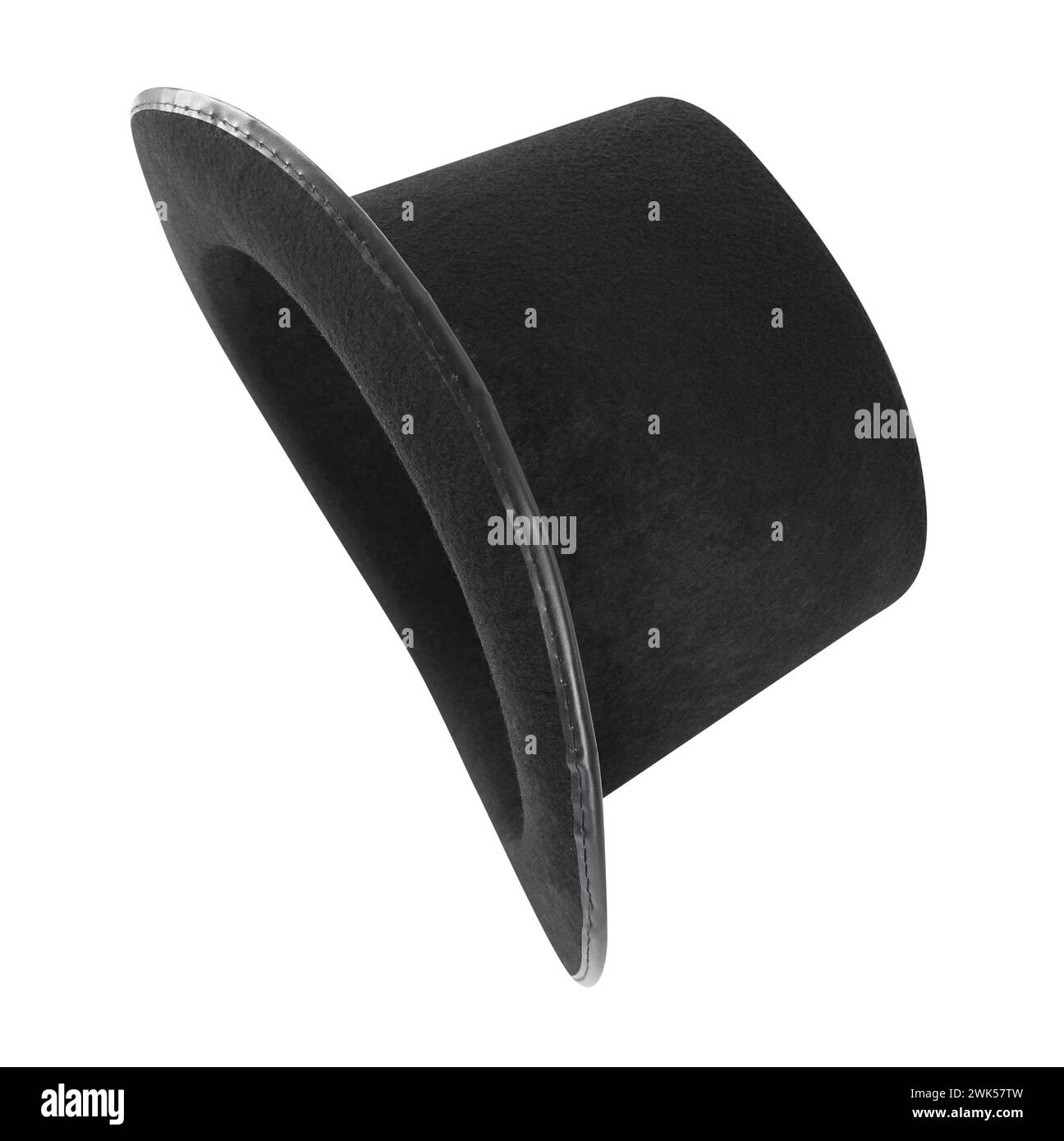 Black magician top hat isolated on white Stock Photo - Alamy