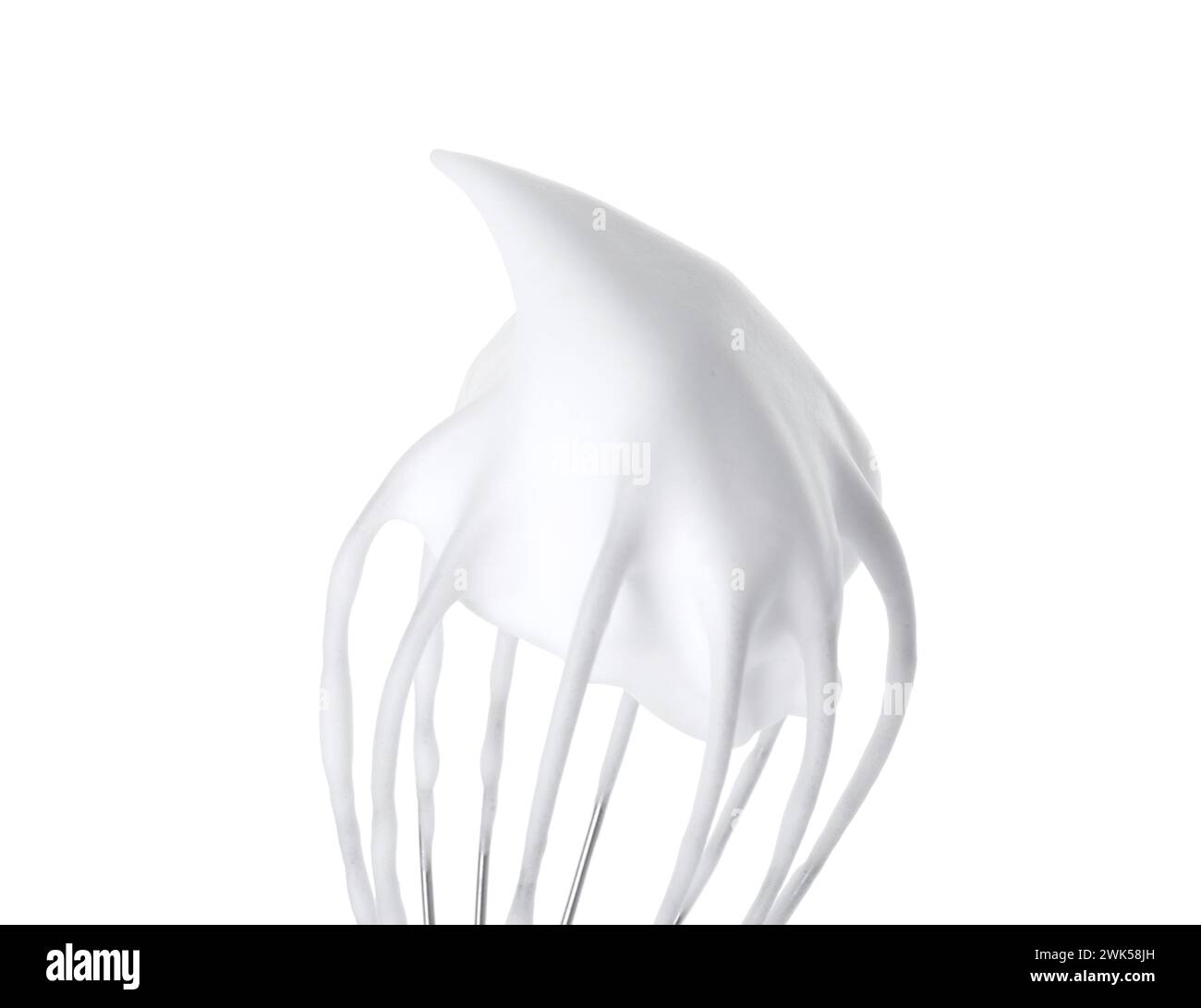 Whisk with whipped cream isolated on white Stock Photo - Alamy
