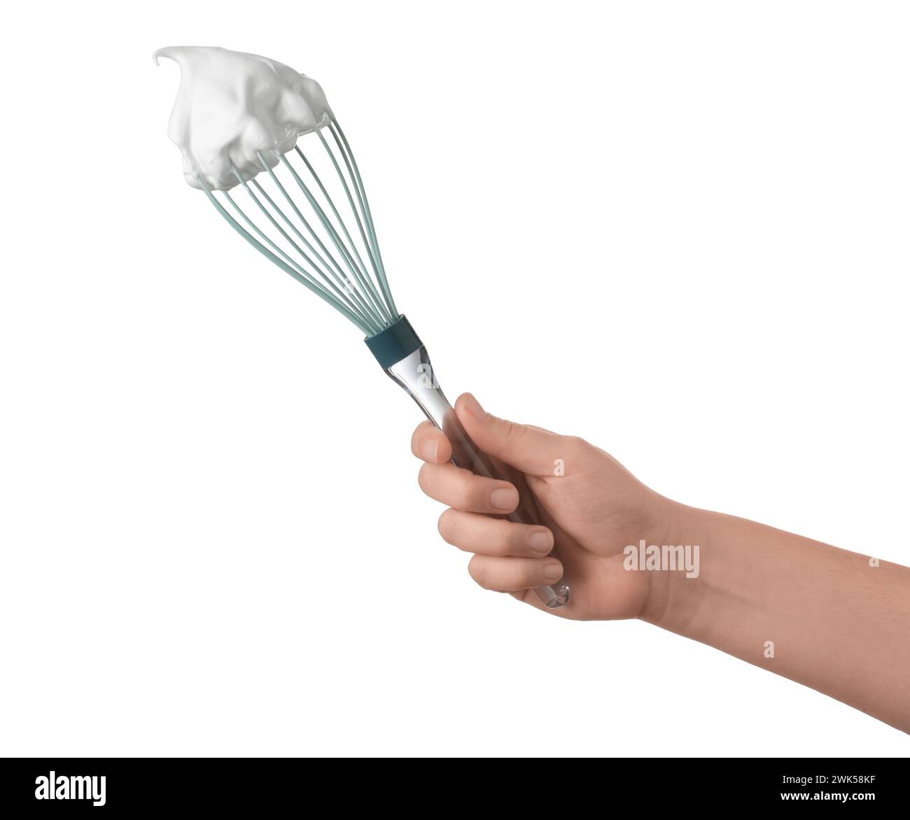 Female hand whipping egg Cut Out Stock Images & Pictures - Alamy