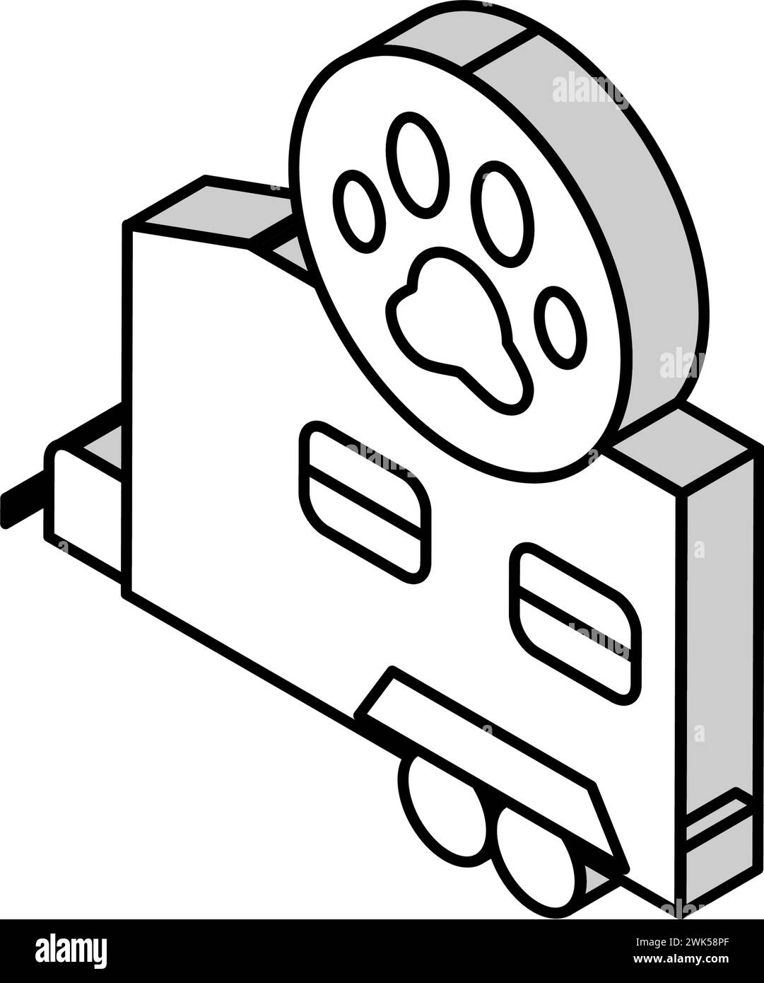 animal transportation trailer isometric icon vector illustration Stock ...