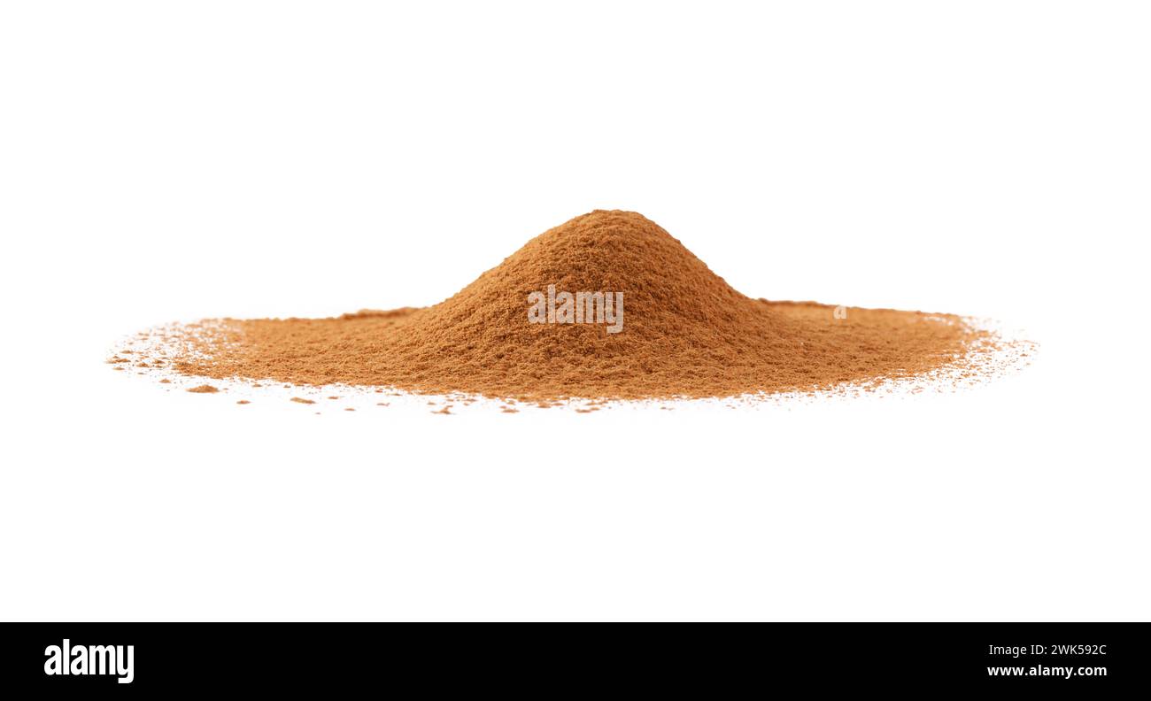 Pile of dry aromatic cinnamon powder isolated on white Stock Photo - Alamy