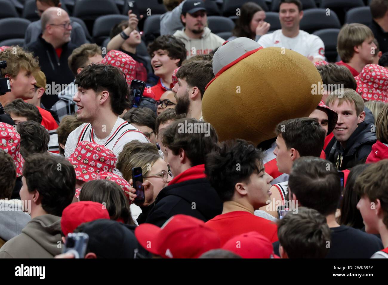 Columbus, Ohio, USA. 18th Feb, 2024. Ohio State Buckeyes fans storm the ...