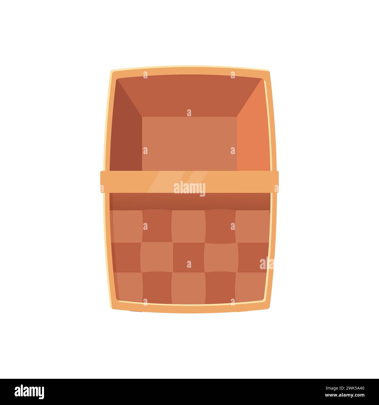Empty picnic basket, top view. illustration on white background Stock ...