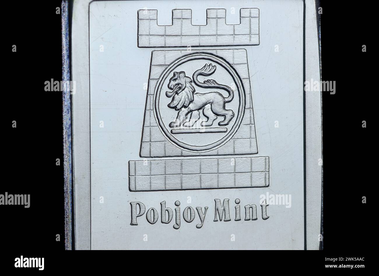 A Silver Ingot showing the Pobjoy Mint Limited trademark logo. The coin ...