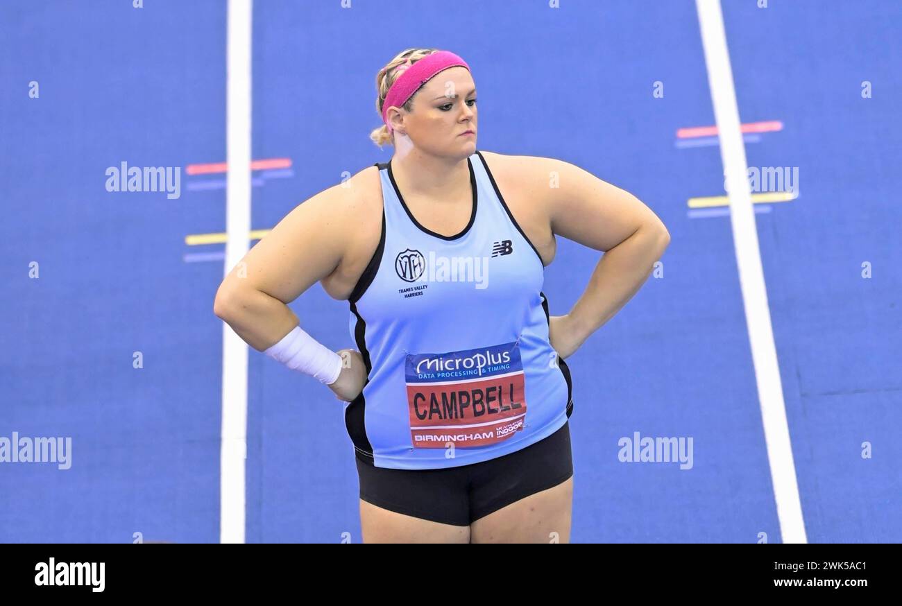 Birmingham England -18-2-2024 : : Amelia CAMPBELL Women’s Shot Put 17 ...