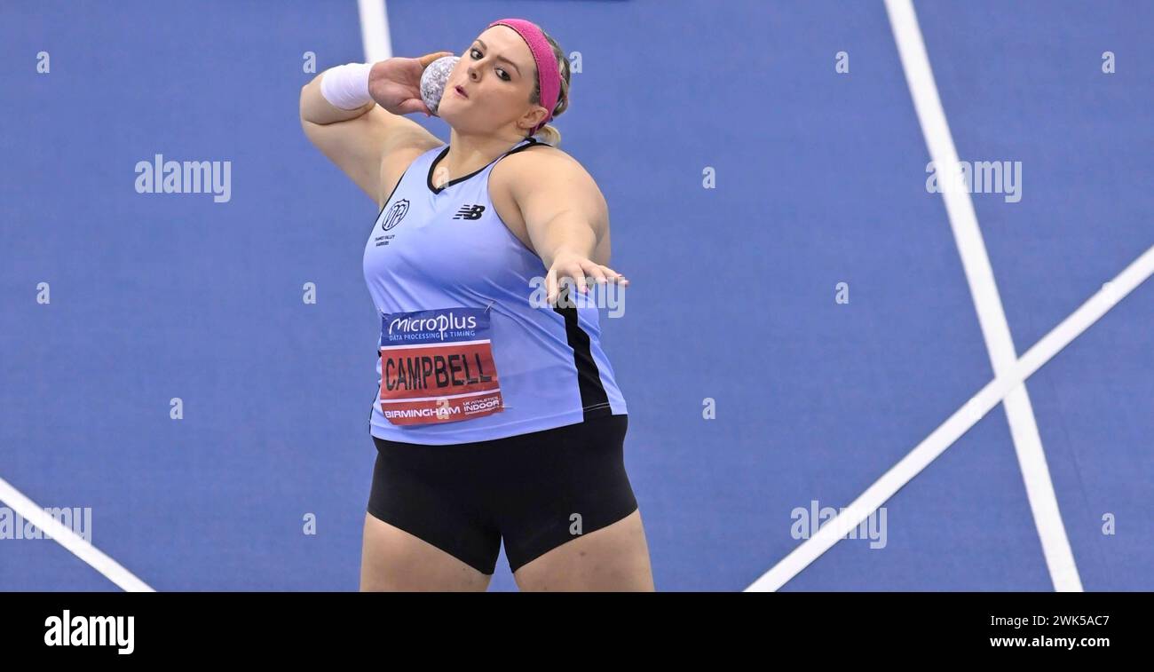 Birmingham England -18-2-2024 : : Amelia CAMPBELL Women’s Shot Put 17 ...