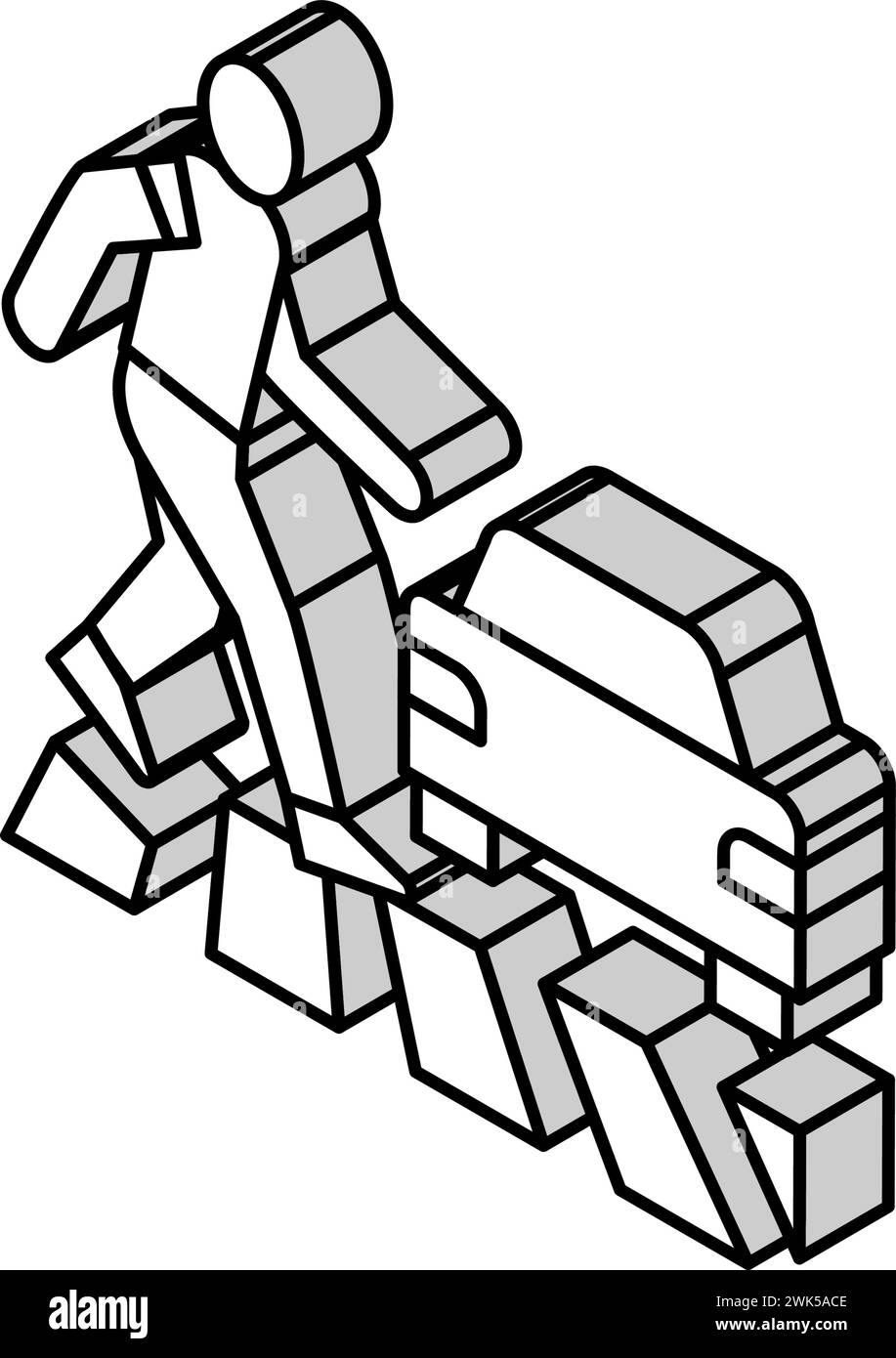 human crossing road on crosswalk isometric icon vector illustration ...