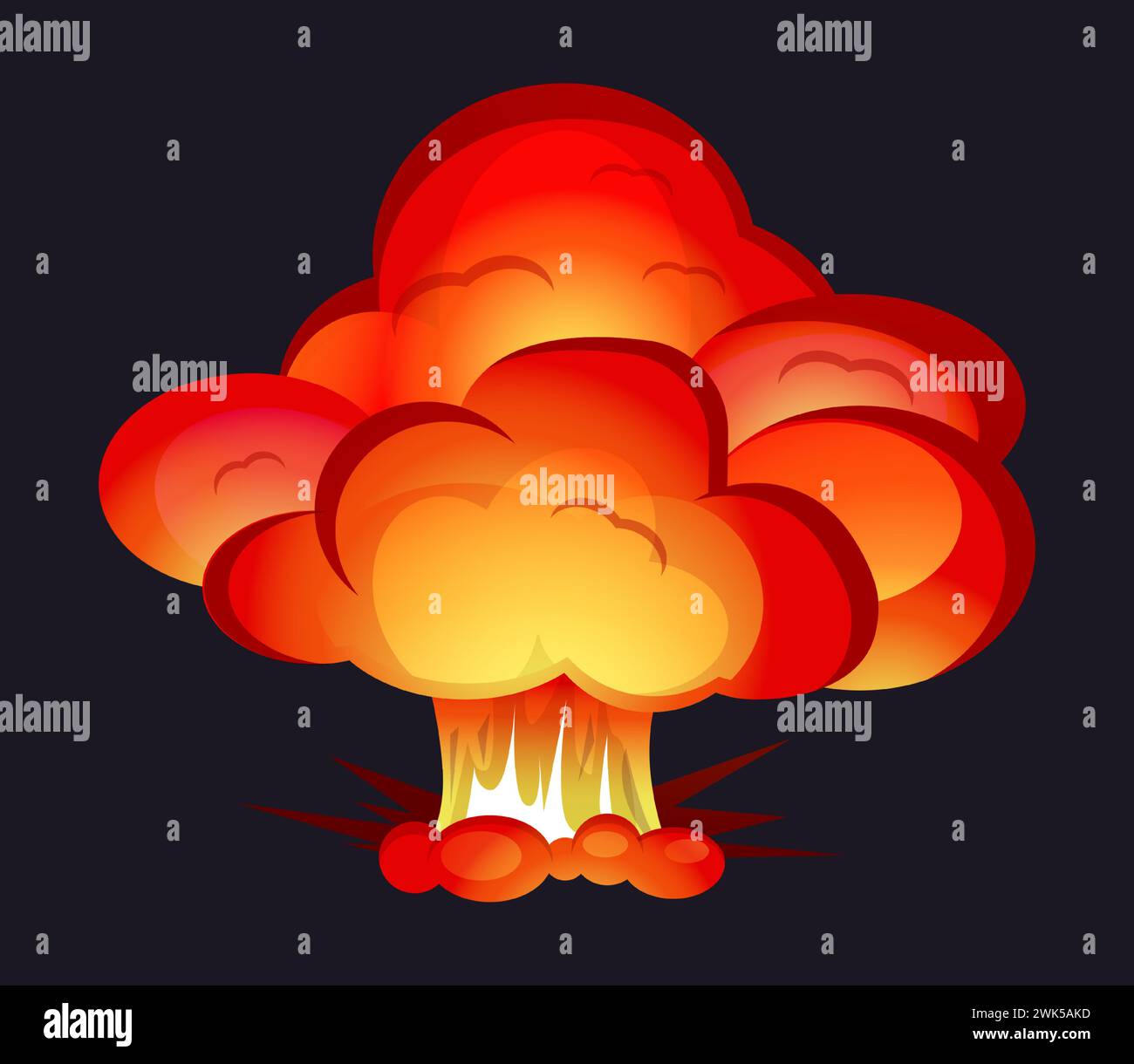 Explosion bomb. Military nuclear weapon explode, dynamite explosive ...