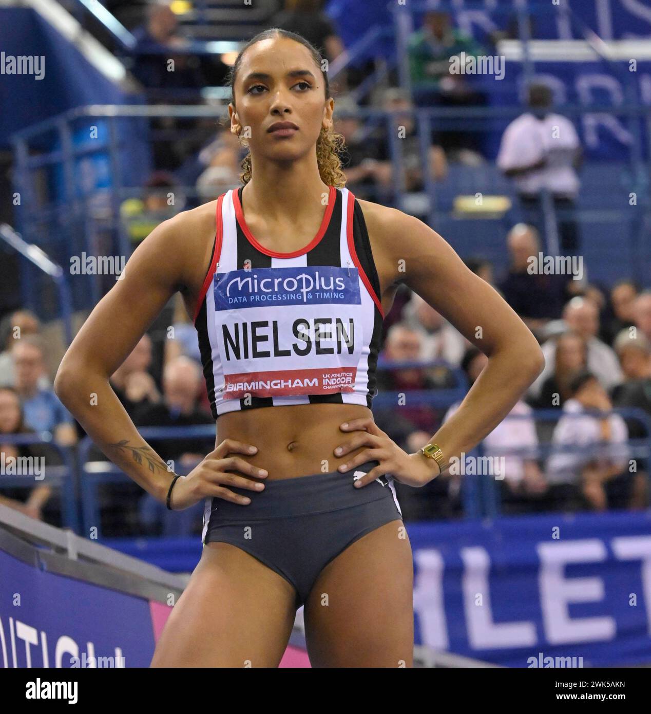 Birmingham England -18-2-2024 : NIELSEN Lina competes in the 400m Final ...
