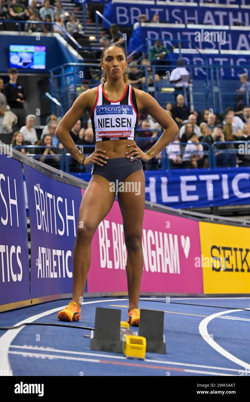 Birmingham England -18-2-2024 :NIELSEN Lina competes in the 400m Final ...