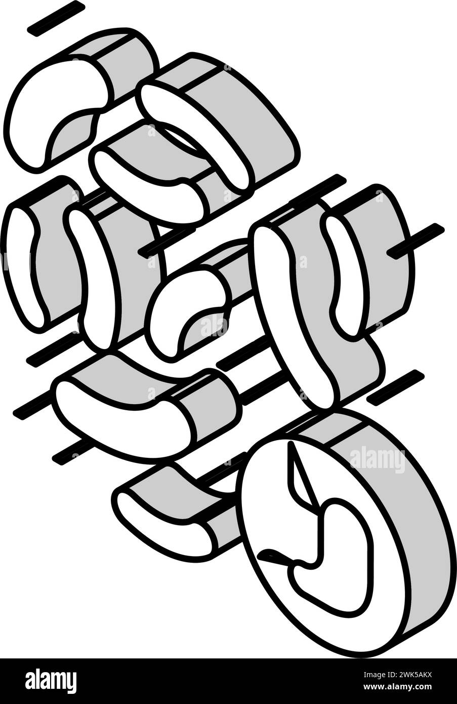 bacteria or fungus of digestion system isometric icon vector ...