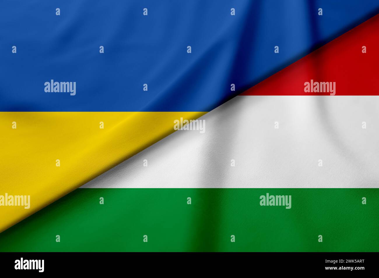 Flags of Ukraine and Hungary. International diplomatic relationships ...