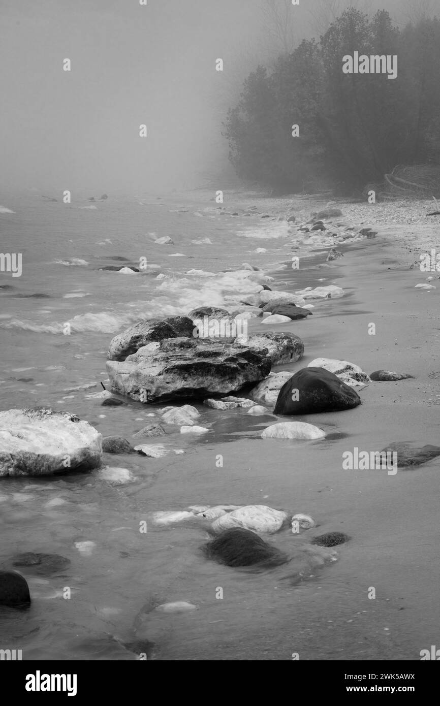 These Black and white images are of the Door County Peninsula located ...