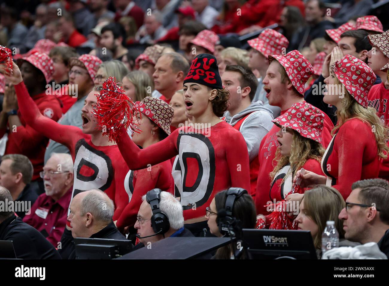 Columbus, Ohio, USA. 18th Feb, 2024. Ohio State Buckeyes fans cheer in ...