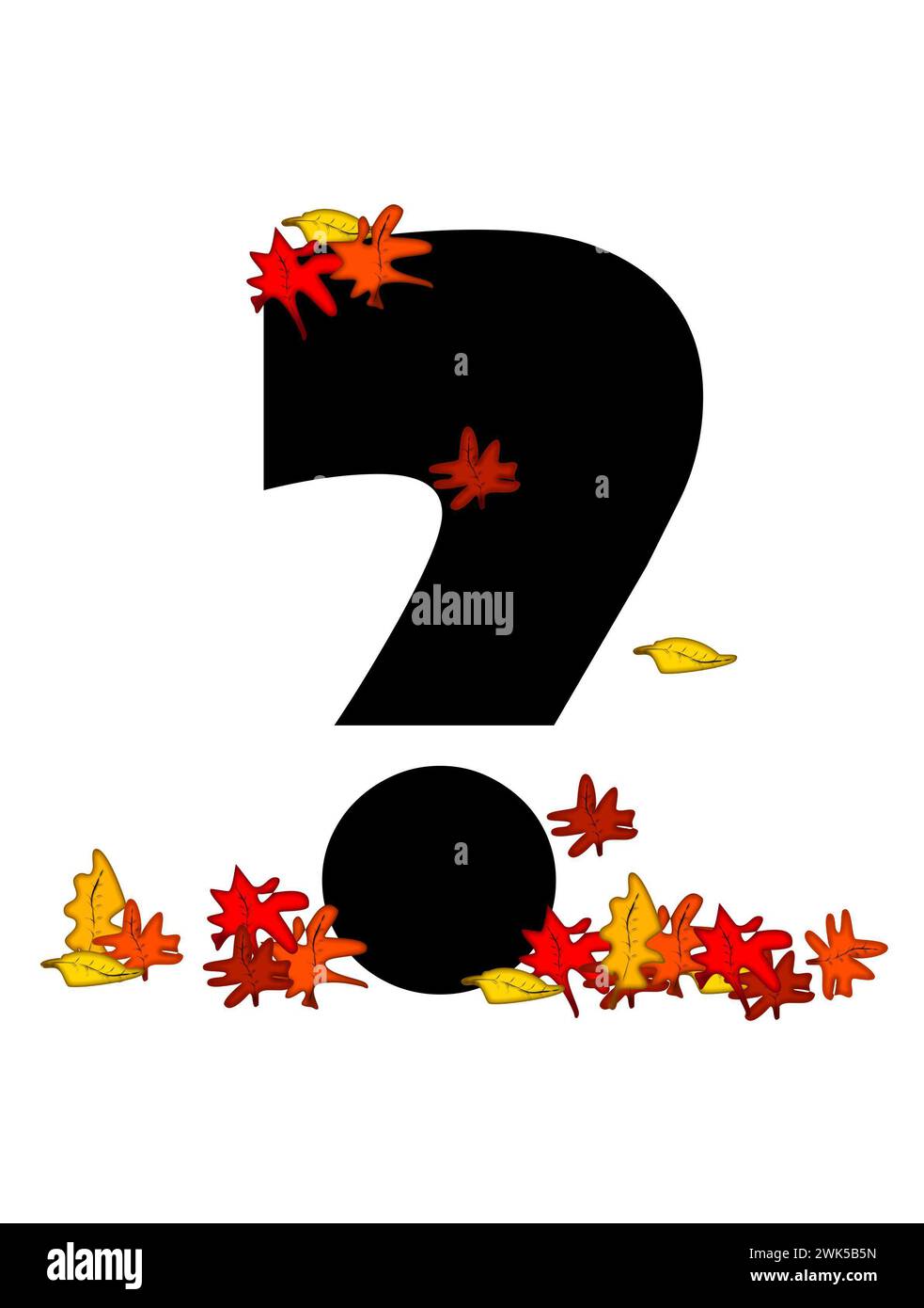 Question mark in the alphabet set "Autumn Falling" is black. It is ...